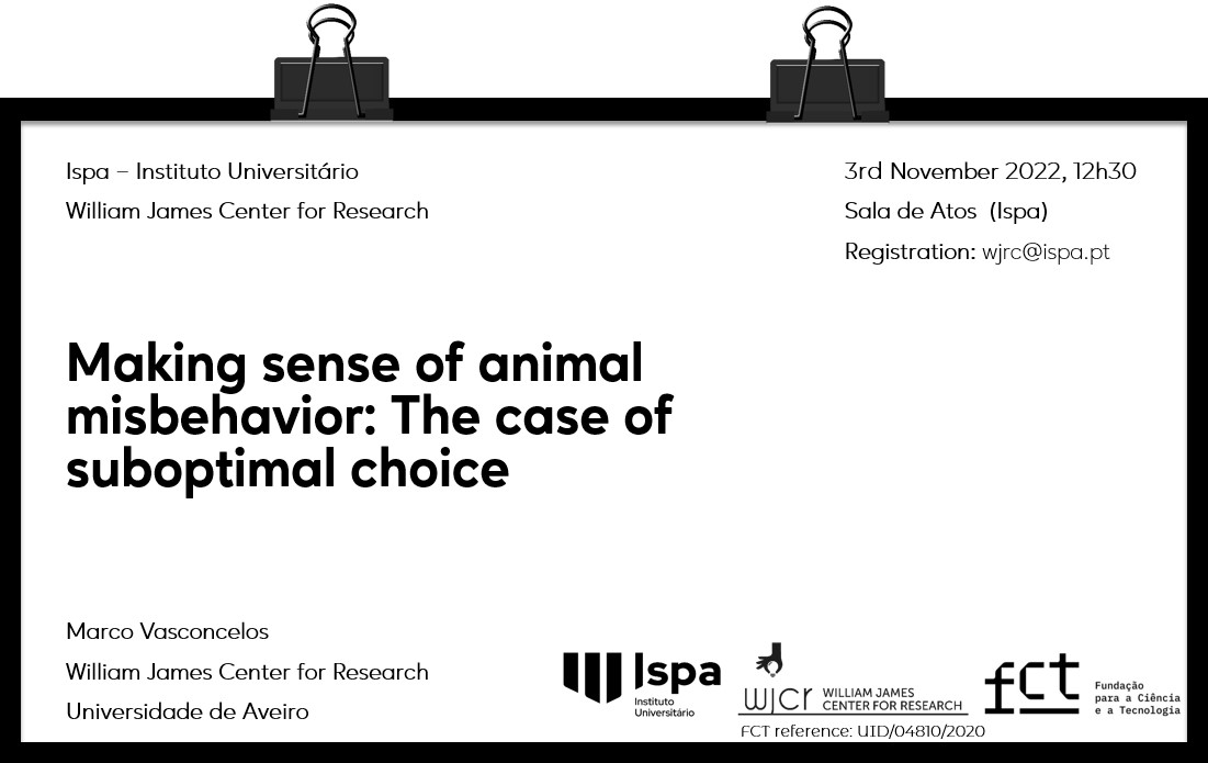 Lecture: Making sense of animal misbehavior: The case of suboptimal ...
