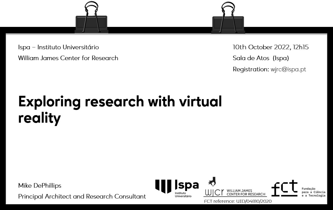 Workshop: Exploring research with virtual reality – WJCR